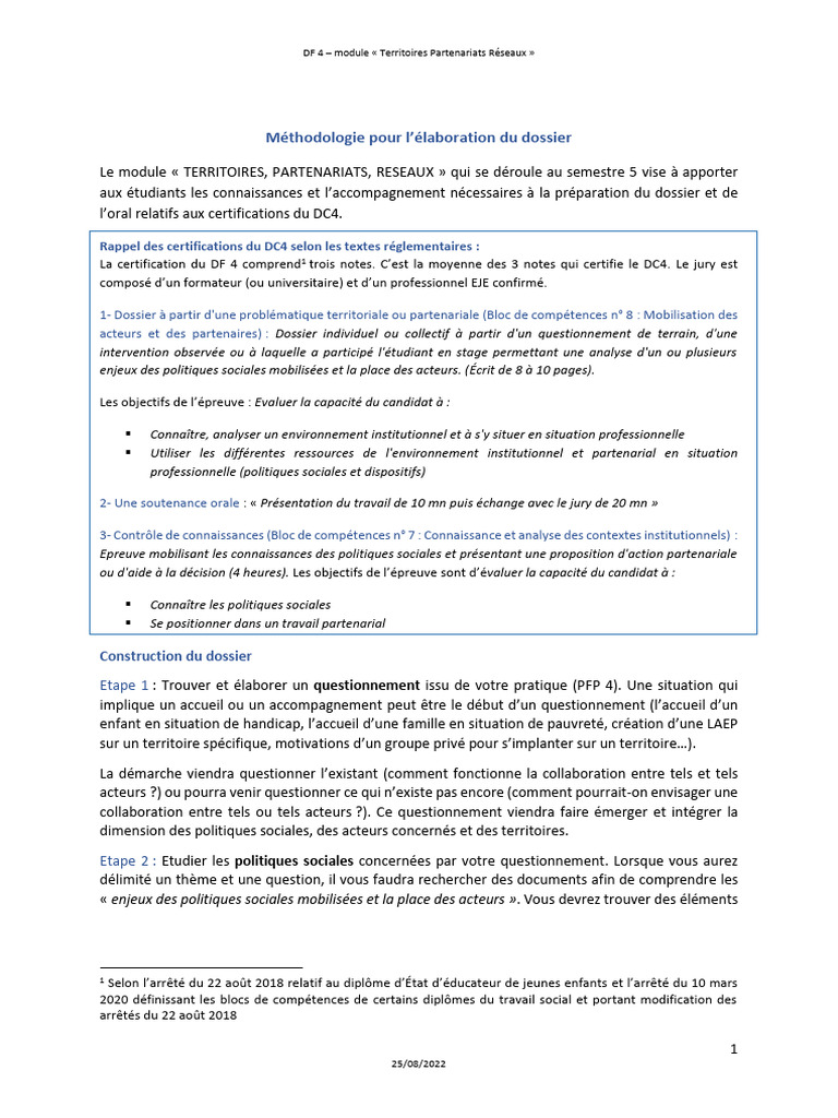 Méthodologie Dossier DC4 | PDF