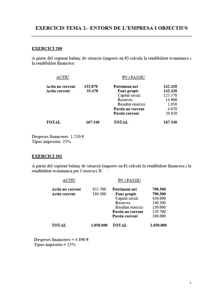 Exercicis Tema 2 | PDF