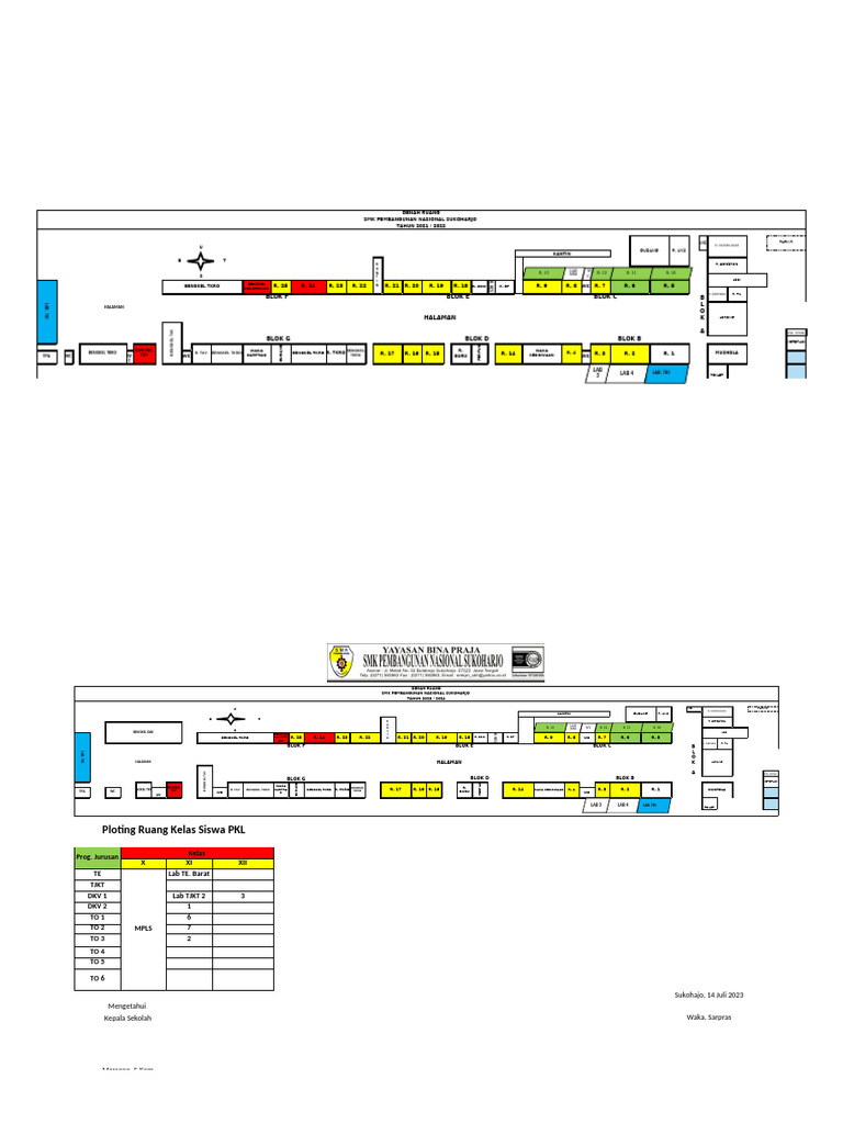 Denah Ruang SMK Pembangunan Nasional | PDF