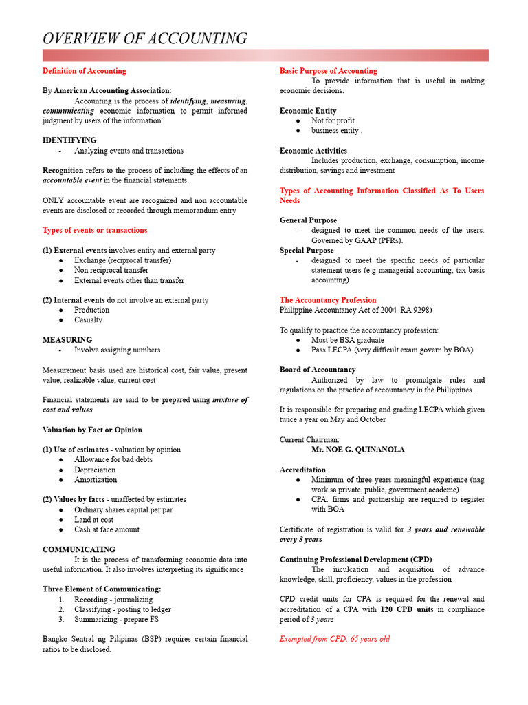 Cfas Overview of Accounting | PDF