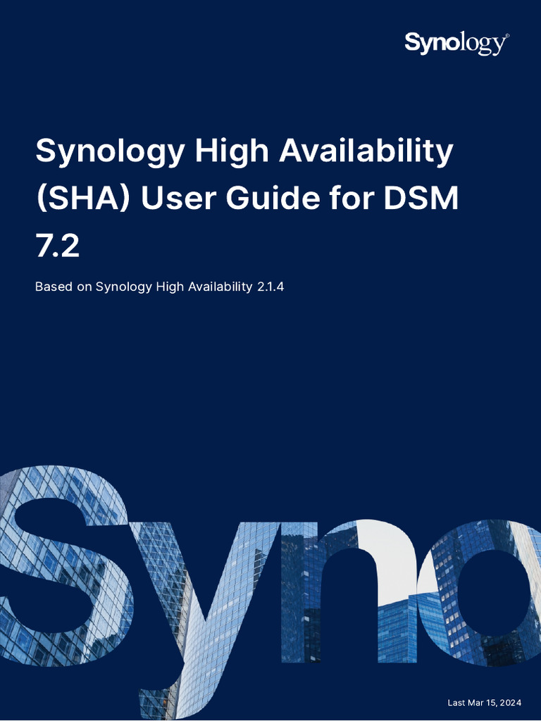 Synology High Availability Guide 7 2 Enu | PDF