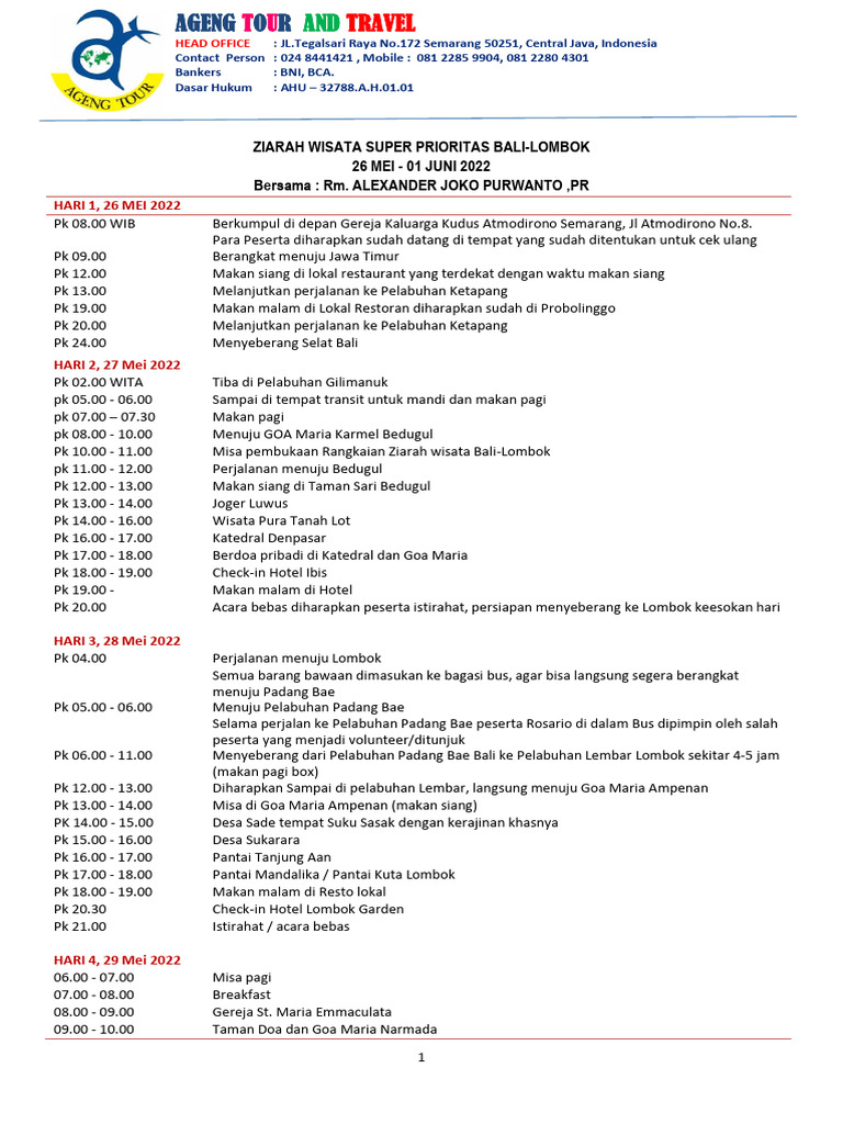 2022 Ziarek Bali Lombok Fix Ageng | PDF