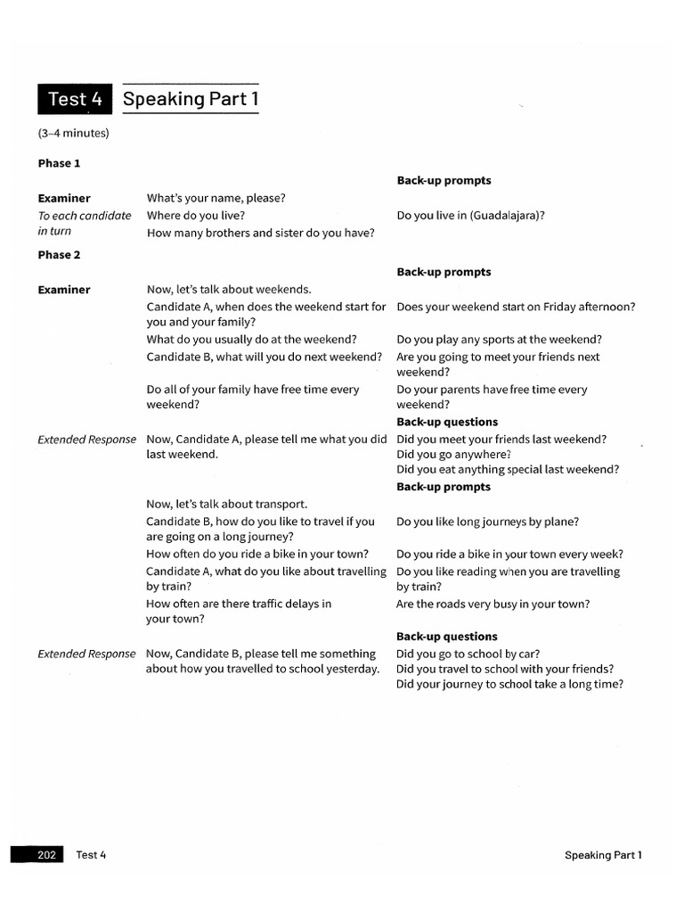 Speaking Tests KET | PDF