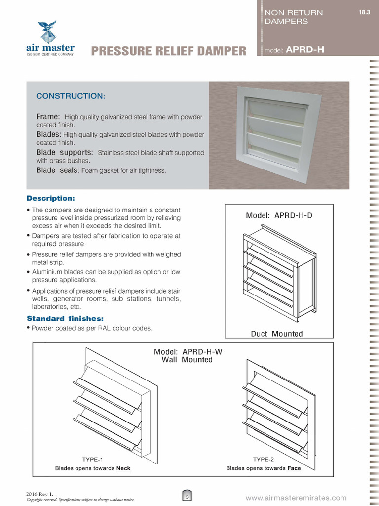 Pressure Relief Damper | PDF