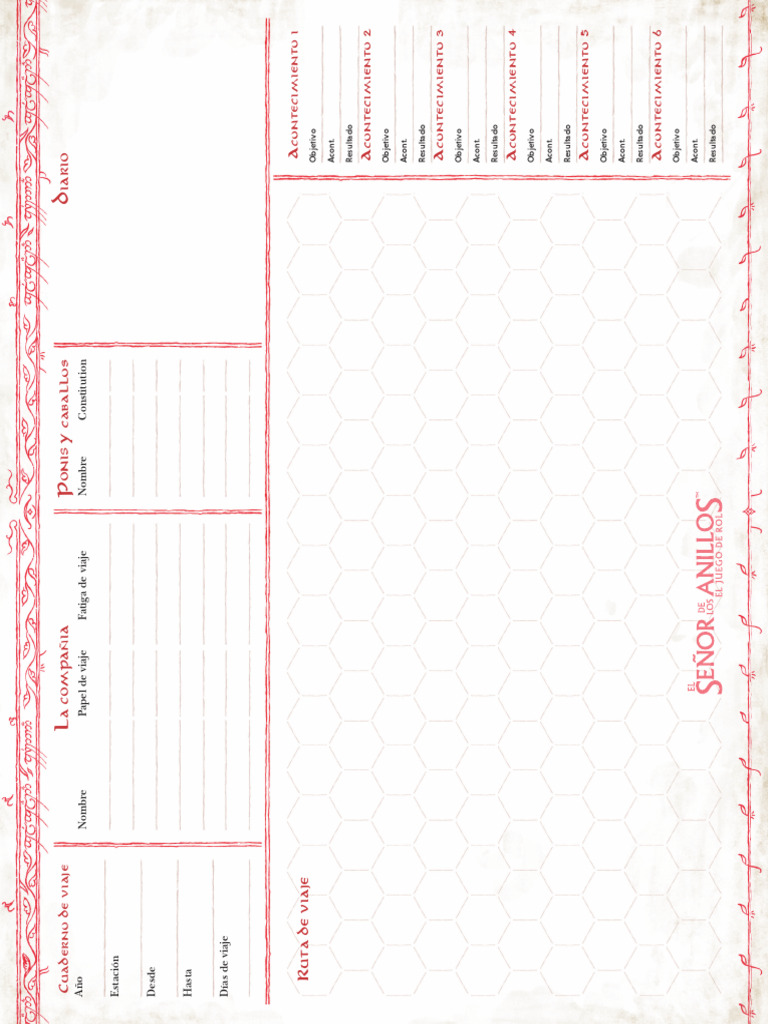 ESdlA 5e RPG Diario de Viaje | PDF