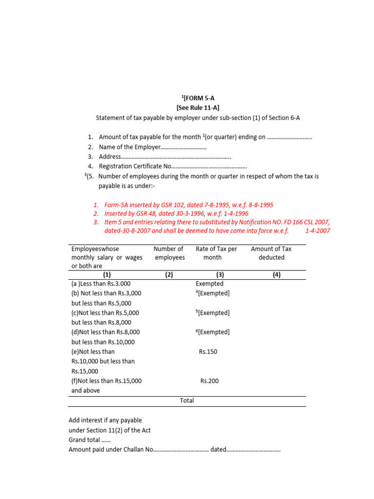 Form 4 4a 5 5a | PDF