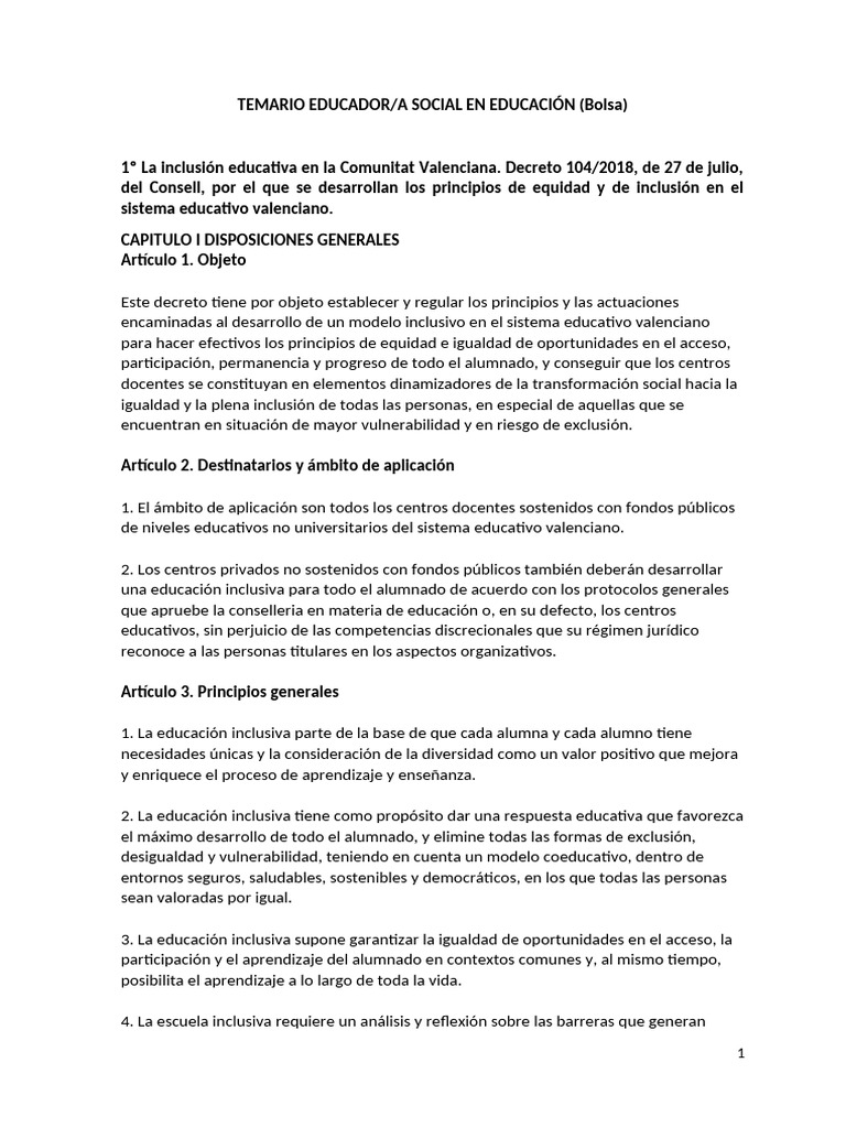 TEMARIO EDUCADOR | PDF