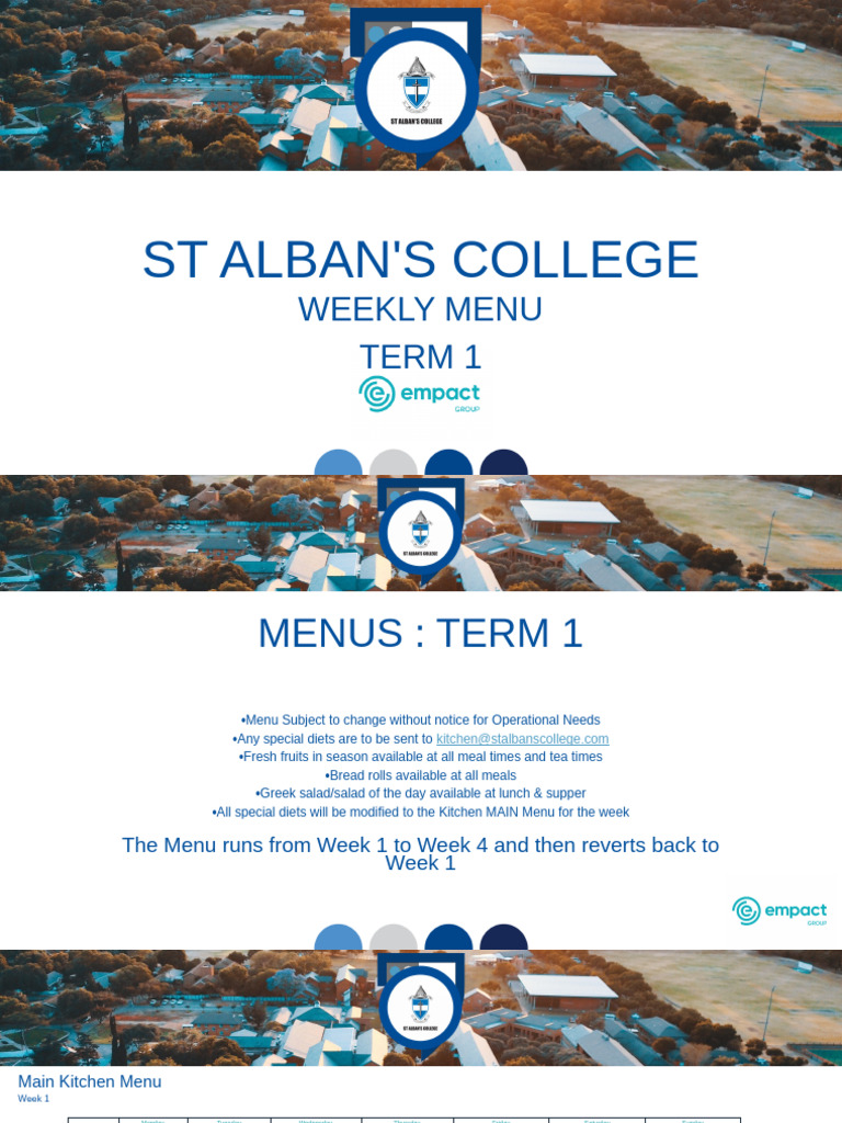 Week 1 To 4 Summer Menu Term 1 (Autosaved) | PDF