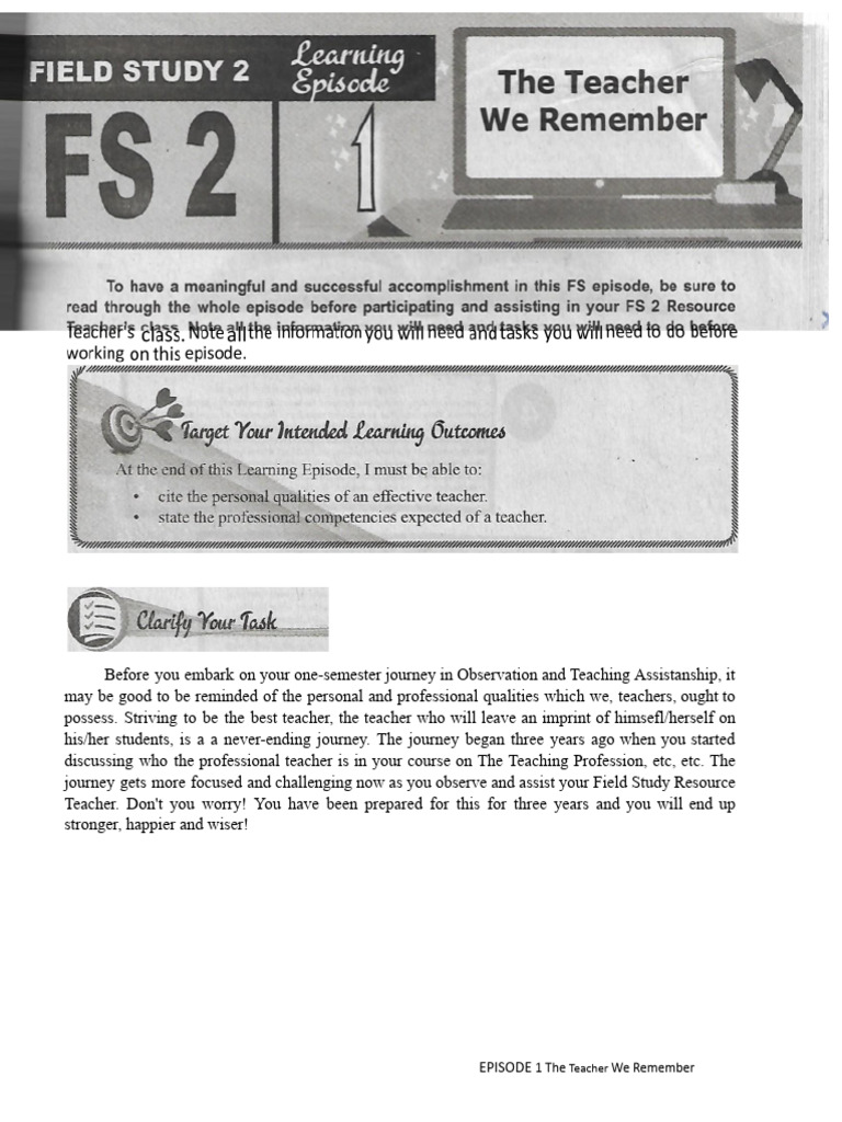 Field Study | PDF | Teachers | Learning