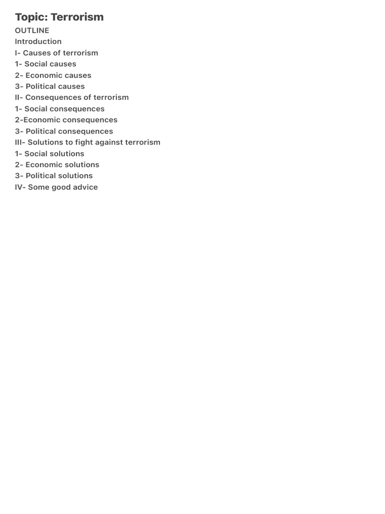 Topic Terrorism 2 | PDF