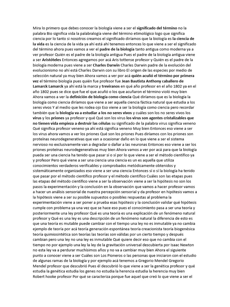 INTRODUCCION A LA BIOLOGIA | PDF