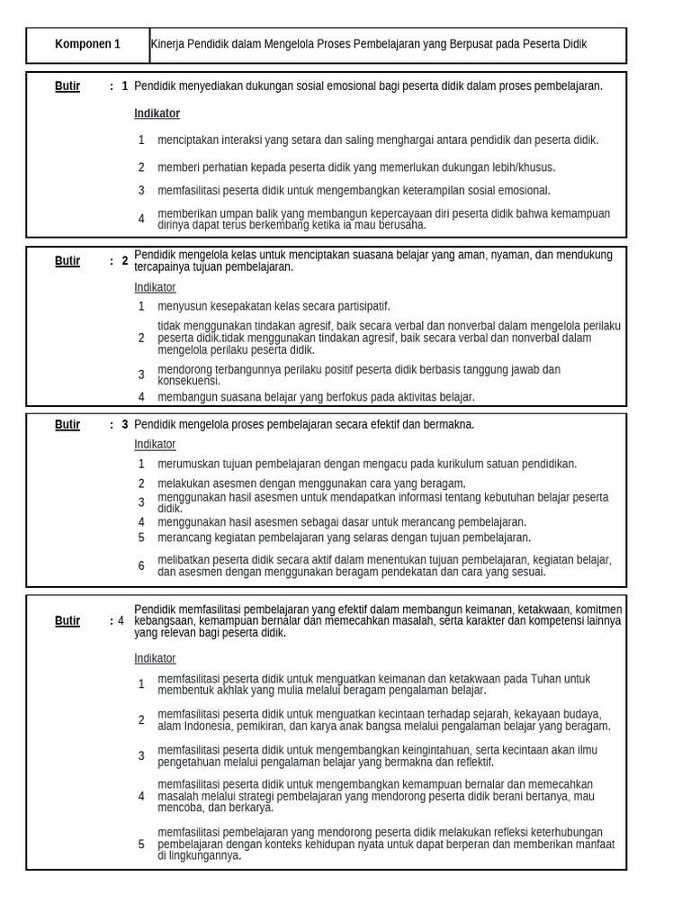 Komponen Instrumen Akreditasi | PDF