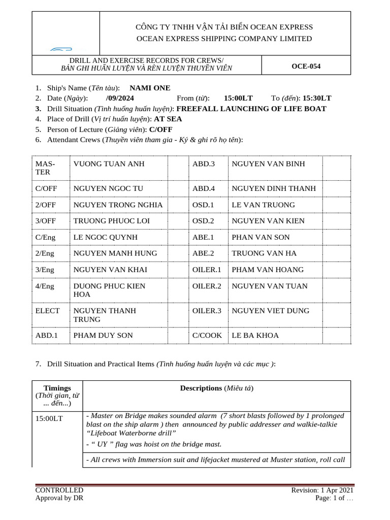 Freefall Launching of Life Boat | PDF