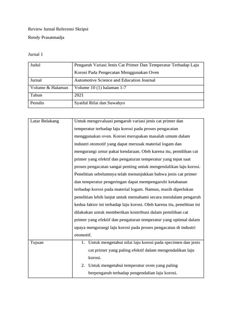 Review Jurnal Referensi Skripsi | PDF