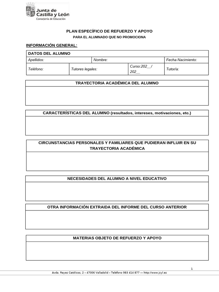 Plan Específico de Refuerzo y Apoyo - ESO | PDF | Evaluación | Aprendizaje