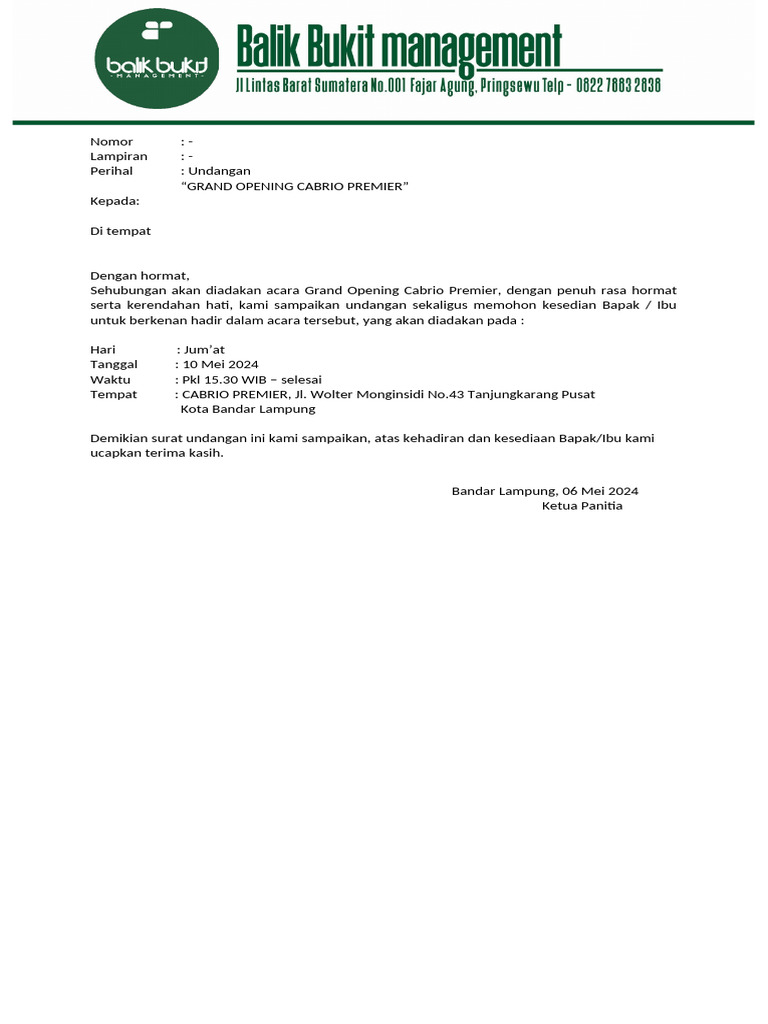 Undangan Grand Opening | PDF