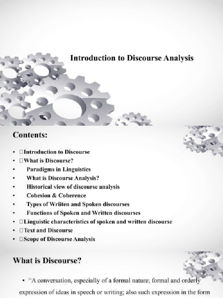 Lecture 1stintroduction To Discourse Analysis023928pptx 255605057 | PDF