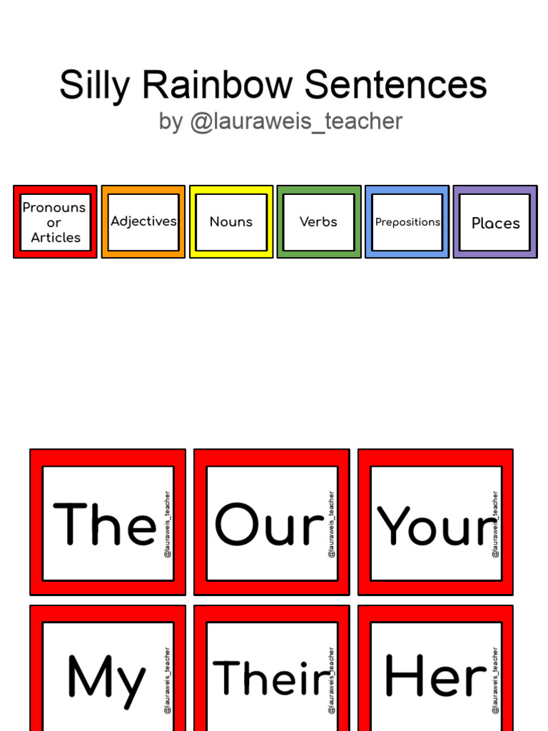 Silly Rainbow Sentences | PDF