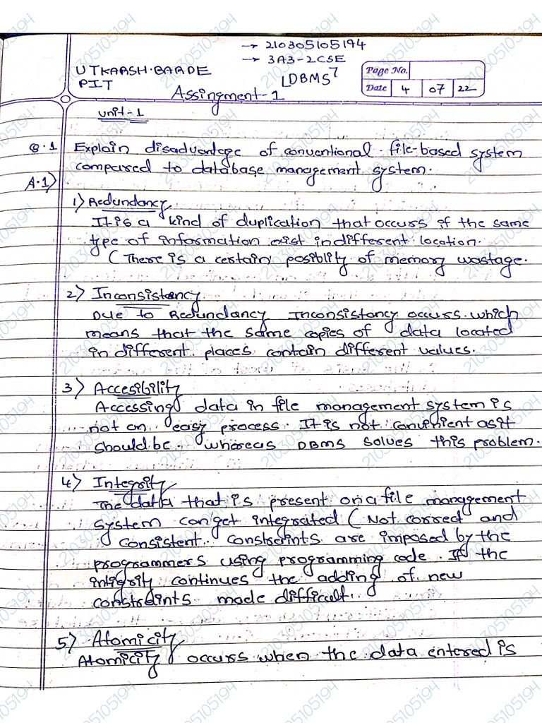 Utkarsh Barde DBMS Assignment 1 | PDF