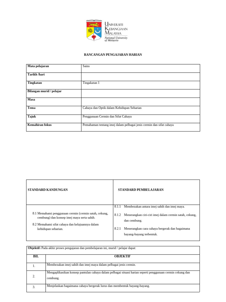 Template RPH (Kumpulan 5) | PDF