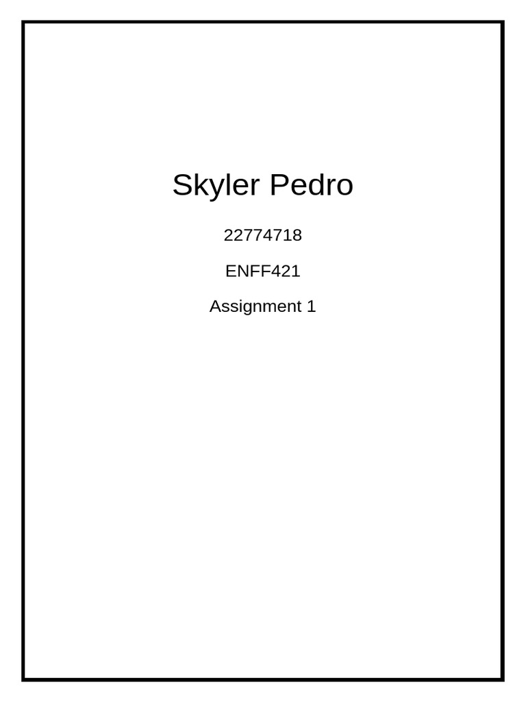 ENFF421 Assignment 1 Template 2024 TB | PDF | Learning | Wellness