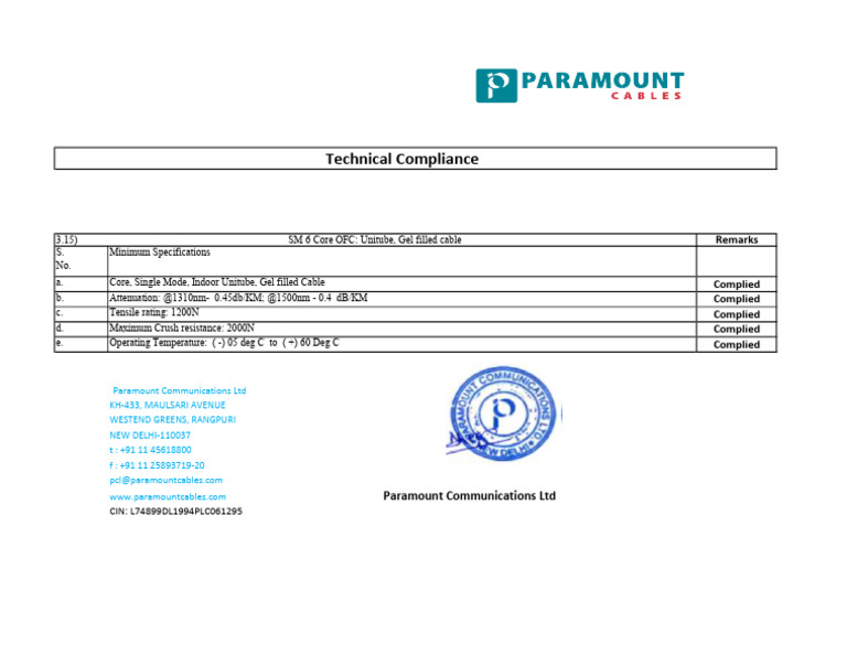 Ofc Technical Compliance | PDF