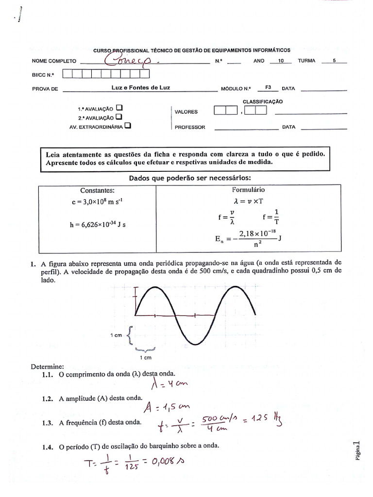 Mod F3 - Teste 2017-2018 Corr | PDF
