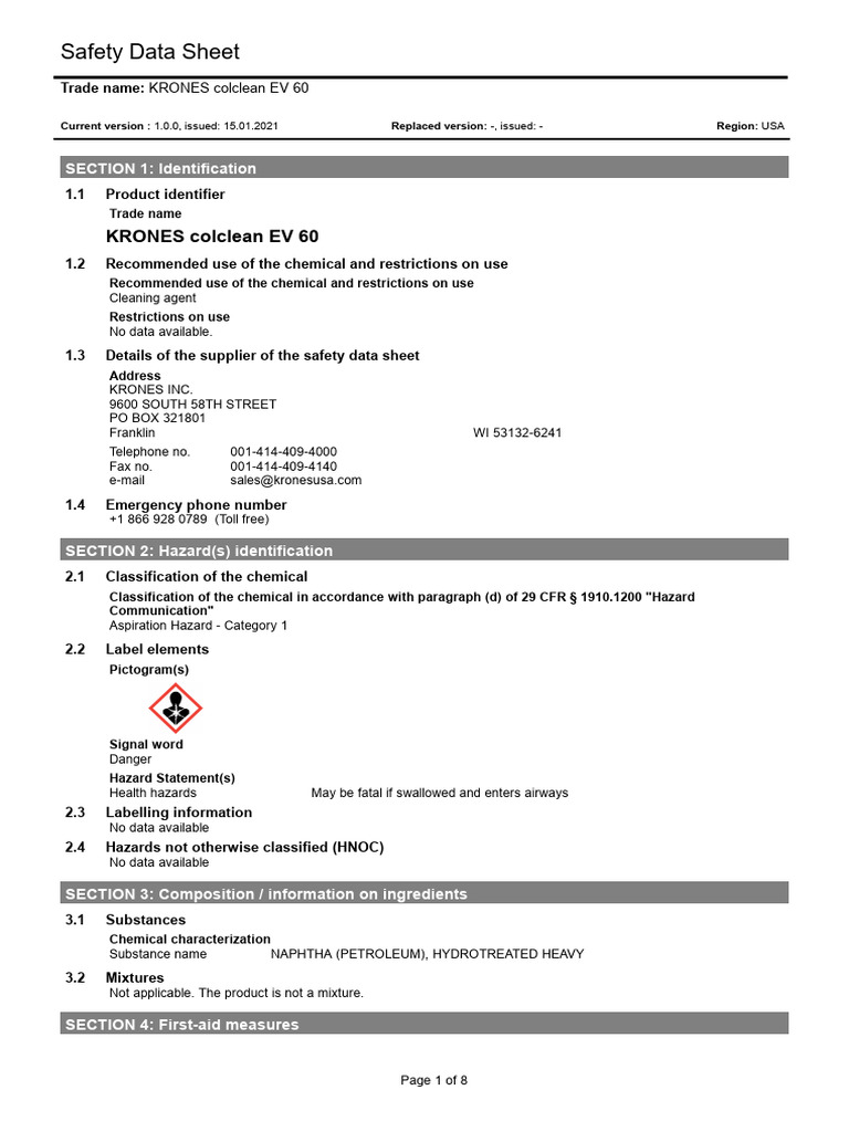025.krones Coclean EV60 | PDF