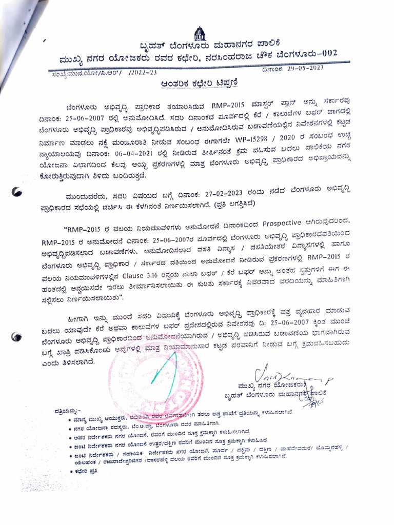 Latest BBMP Approval On Rajakaluve Property Order June 2023 | PDF