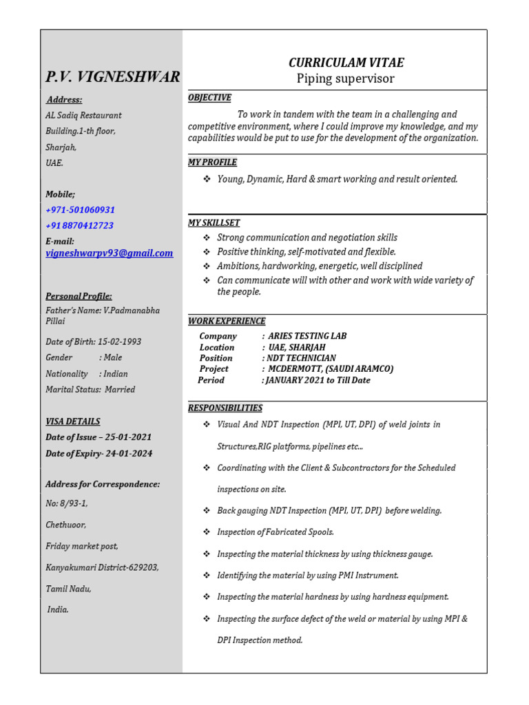 Vigneshwar CV | PDF