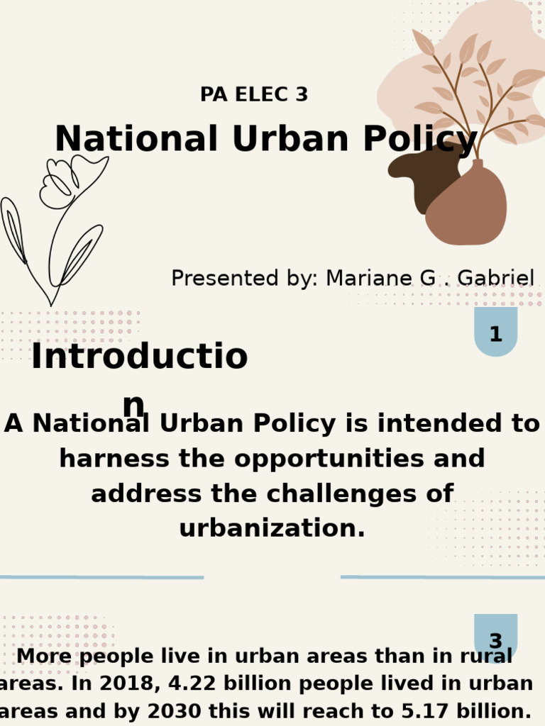 National Urban Policy Overview | PDF | Sustainability | Infrastructure