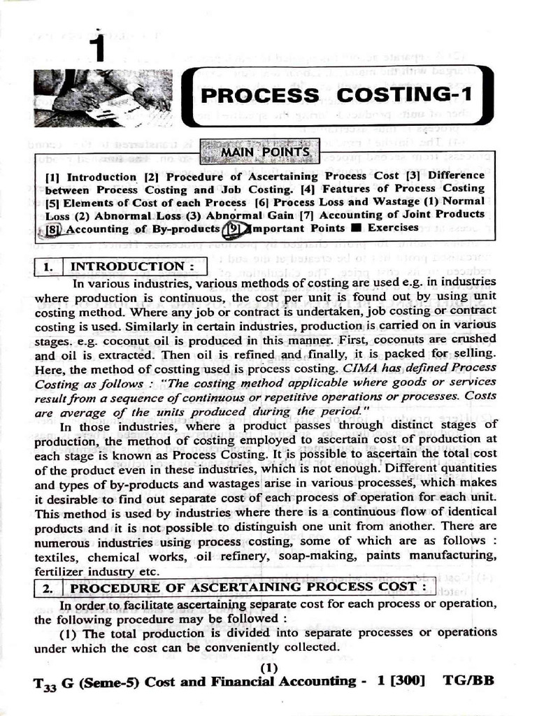 Ch-1 (Process Costing 1) | PDF