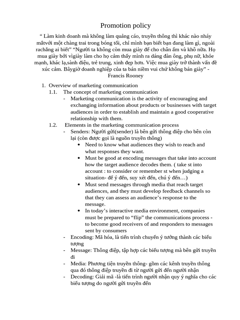 Promotion Policy | PDF | Sales | Marketing