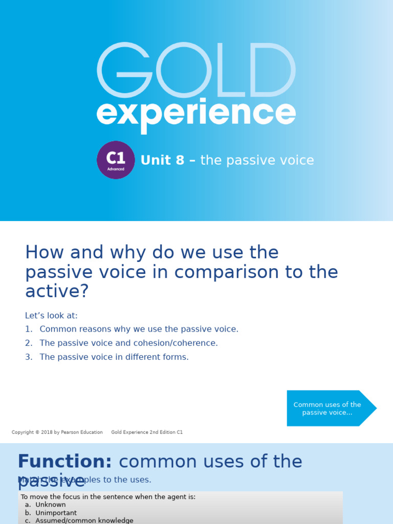 Gold Exp Grammar PPT C1 U8 | PDF