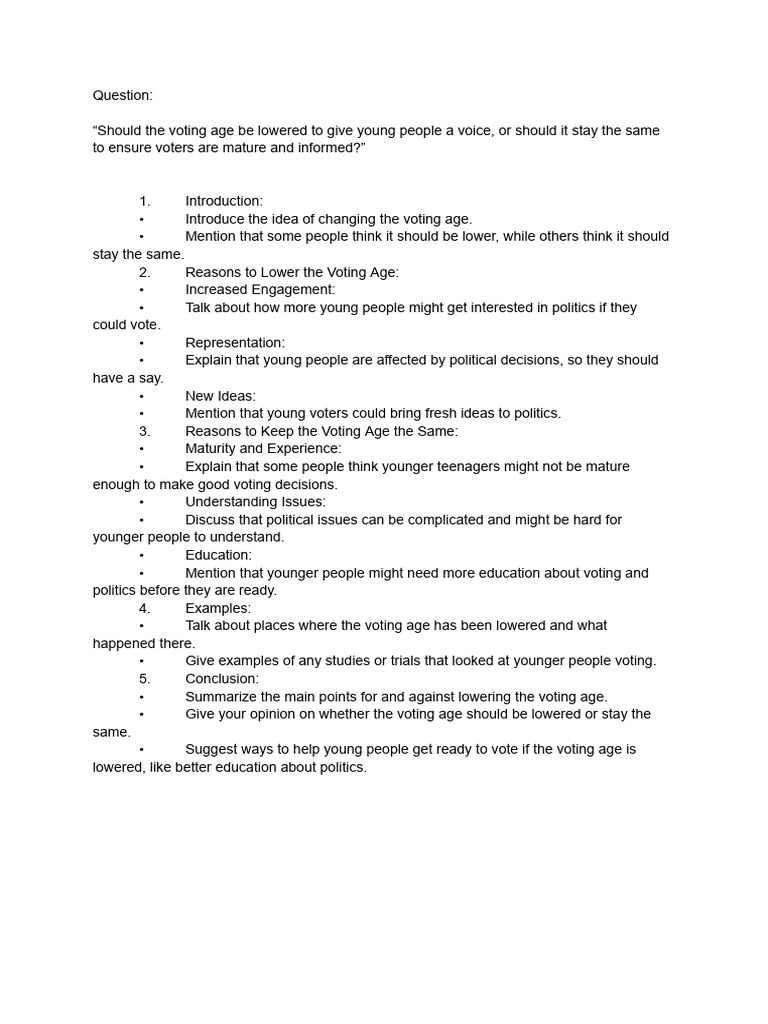 Should Voting Age Be Reduced | PDF | Self-Improvement
