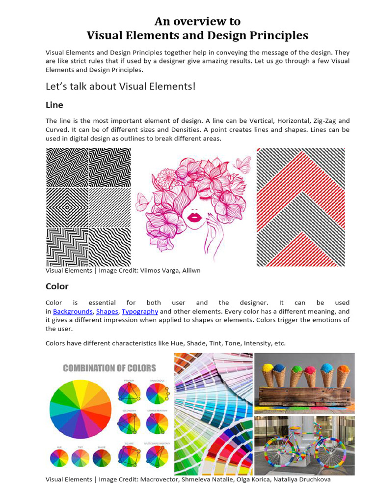 An overview to Visual Elements and Design Principles | PDF