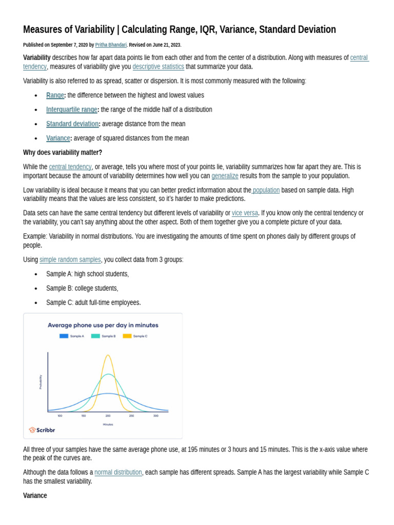 Chapter4.Measures of Variability | PDF