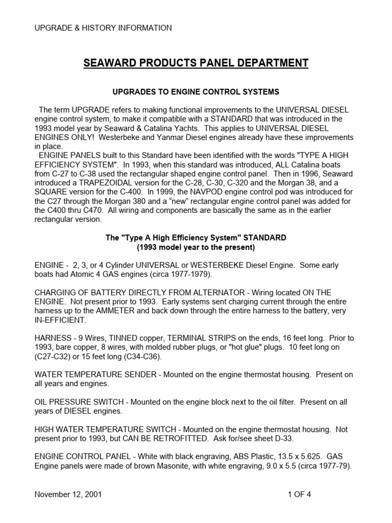 Seaward Panel Upgrades Upgdinfo | PDF