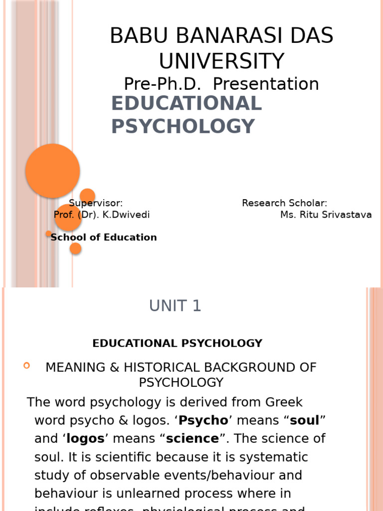 Pre PHD PPT Edu Psy | PDF