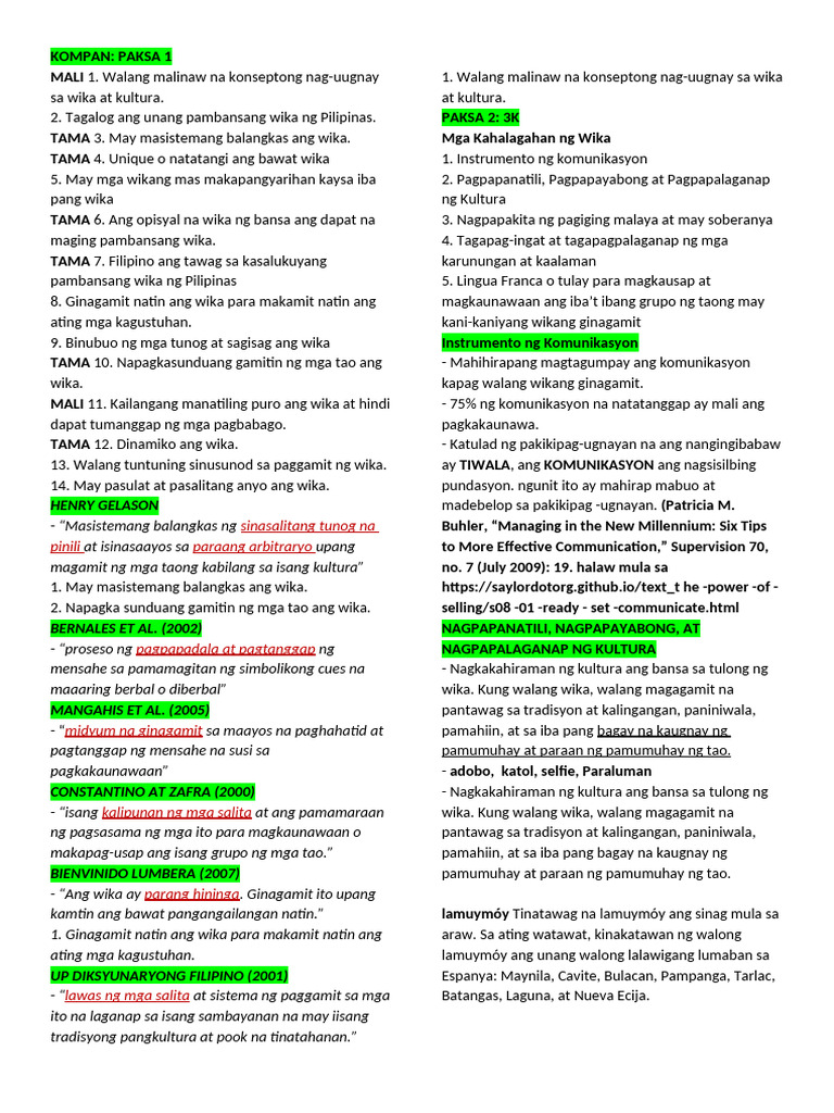 Kompan-Reviewer For Grade 11 | PDF