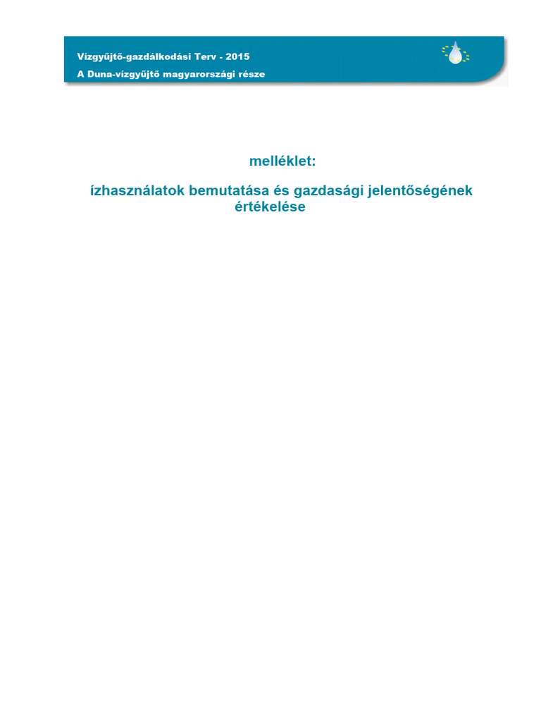 5 1 Melleklet Vizhasznalatok Gazd Jelentosege | PDF