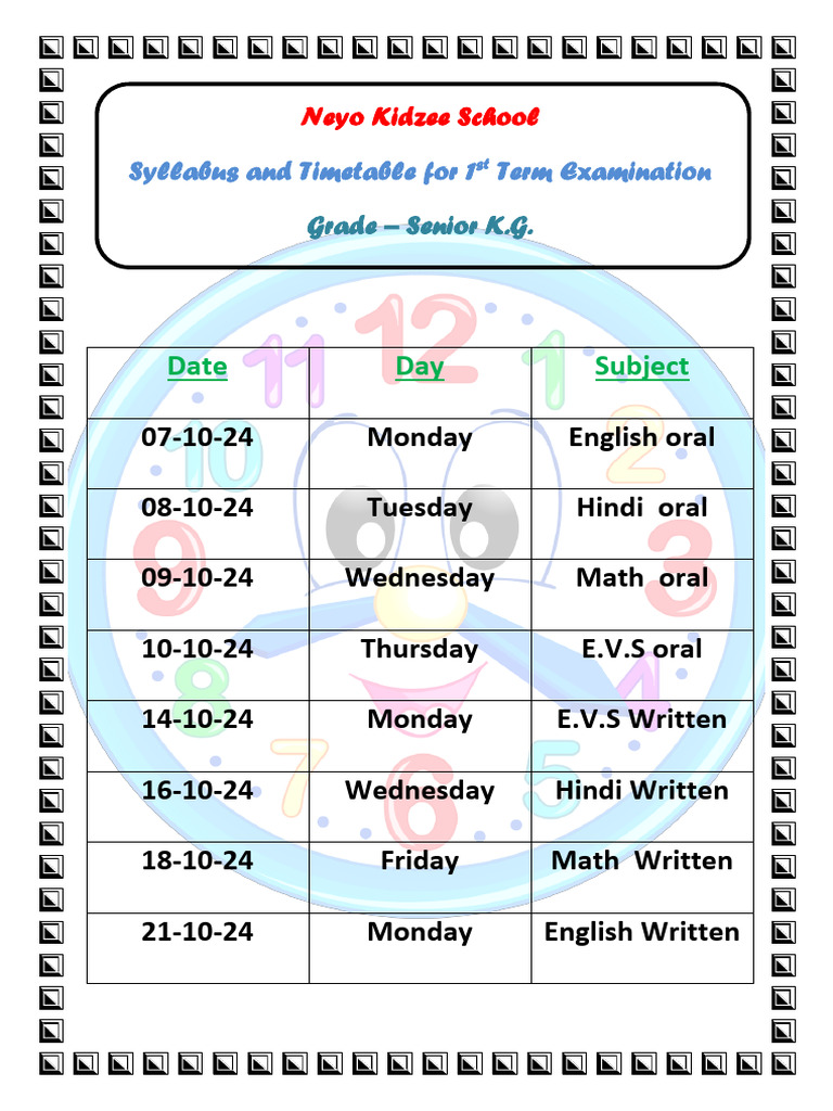 Timetable 1st Term 2024 | PDF