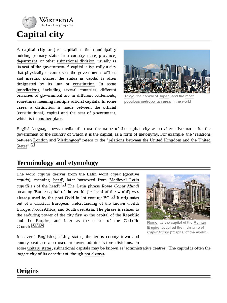 Capital City | PDF