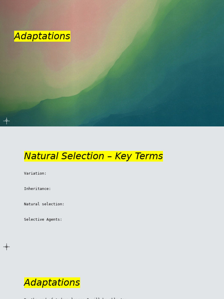 Adaptations and Evidence | PDF | Science & Mathematics