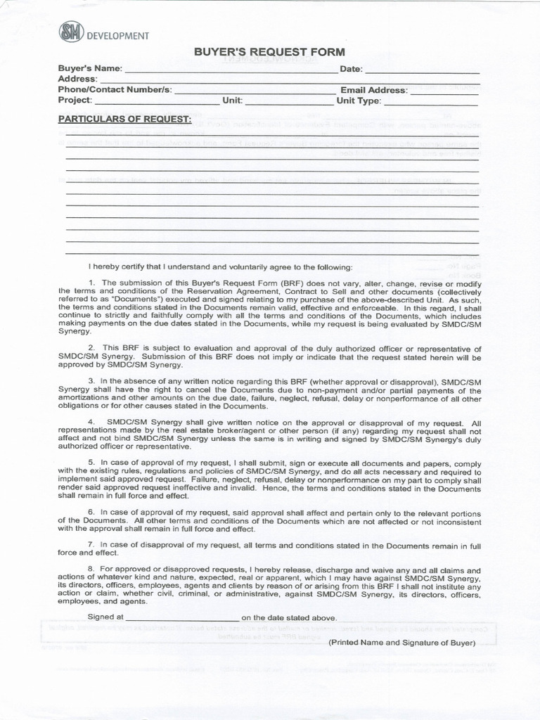 Buyer's Request Form (BRF) | PDF