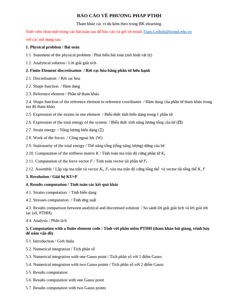 BÁO CÁO VỀ PHƯƠNG PHÁP PTHH | PDF