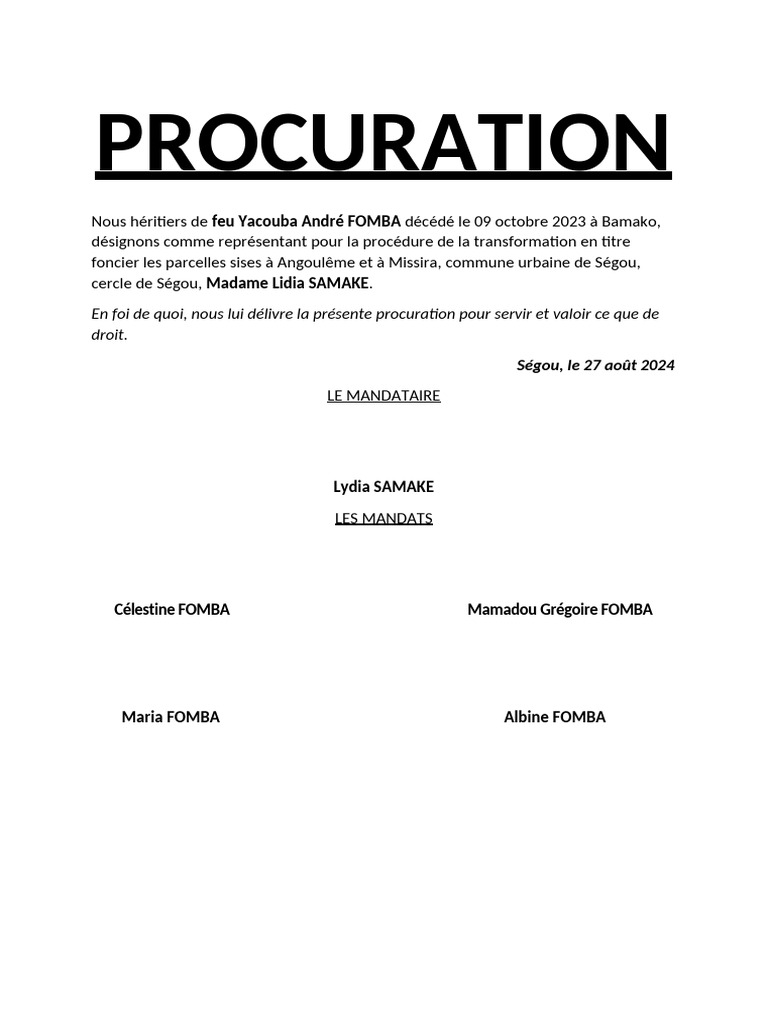 Procuration | PDF