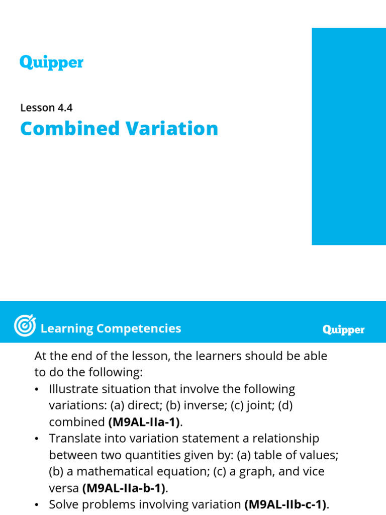 Combined Variation | PDF