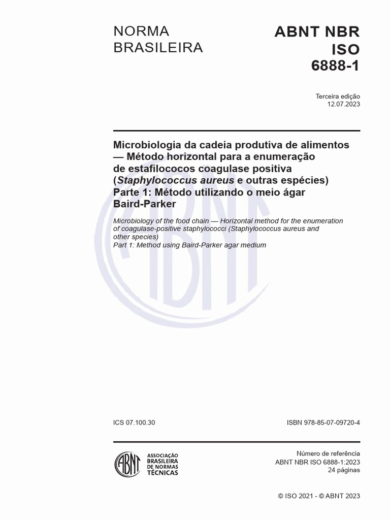 Abnt NBR Iso 6888-1 - 2023 | PDF