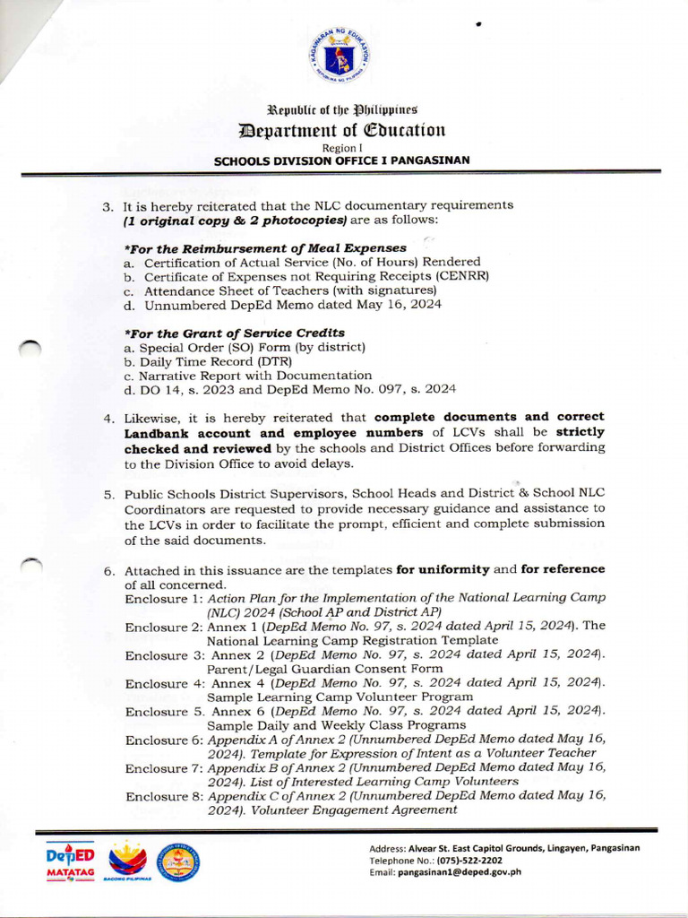 Division Memo 322 - Implementation of The NLC Page 2 | PDF